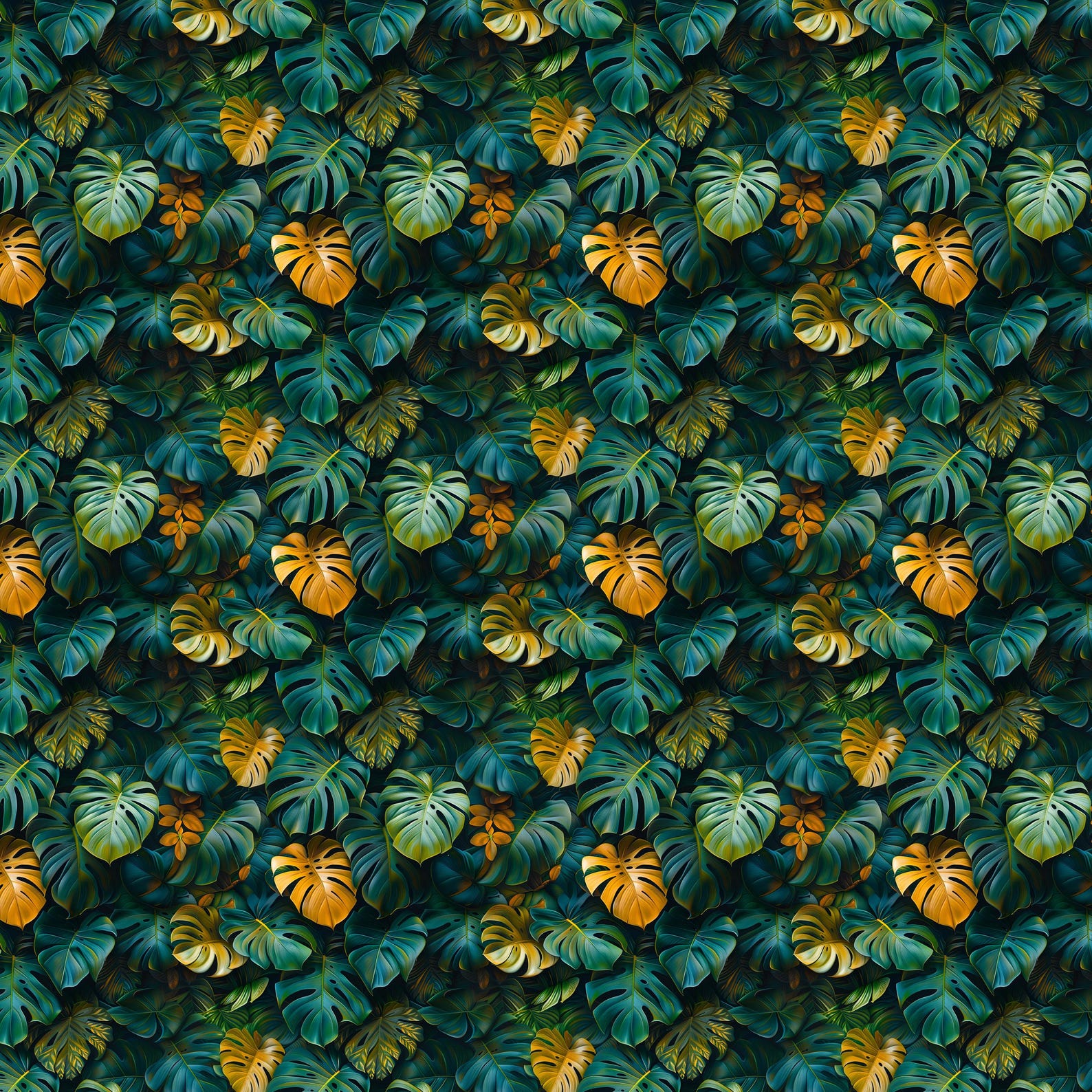 Watercolour Jungle Leaves Digital Pattern Paper for Crafting and Design ...