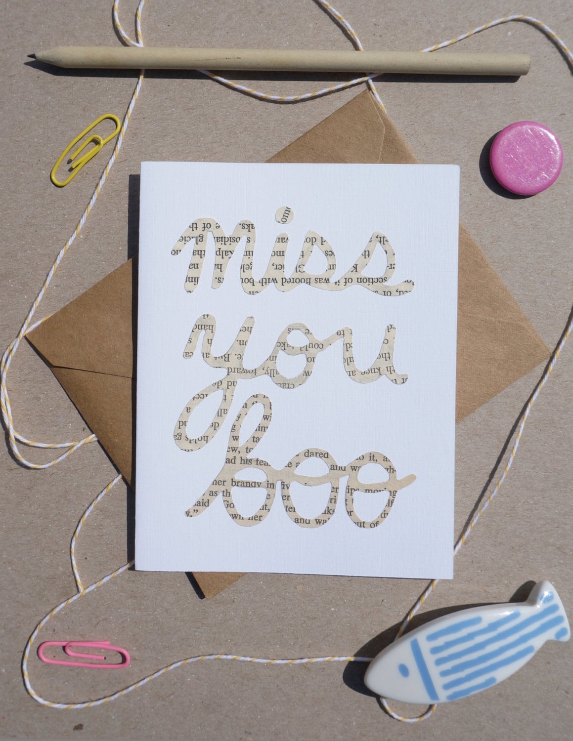 Cut-out miss You Boo Card Hand-cut Cards on | Etsy