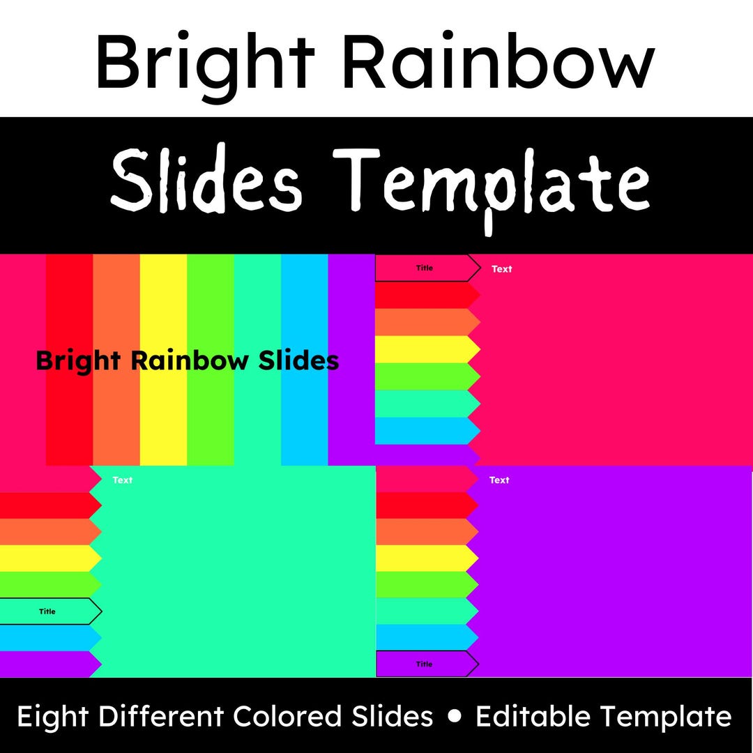 Bright Rainbow Slides Template | Multi-use Editable Slides Template ...