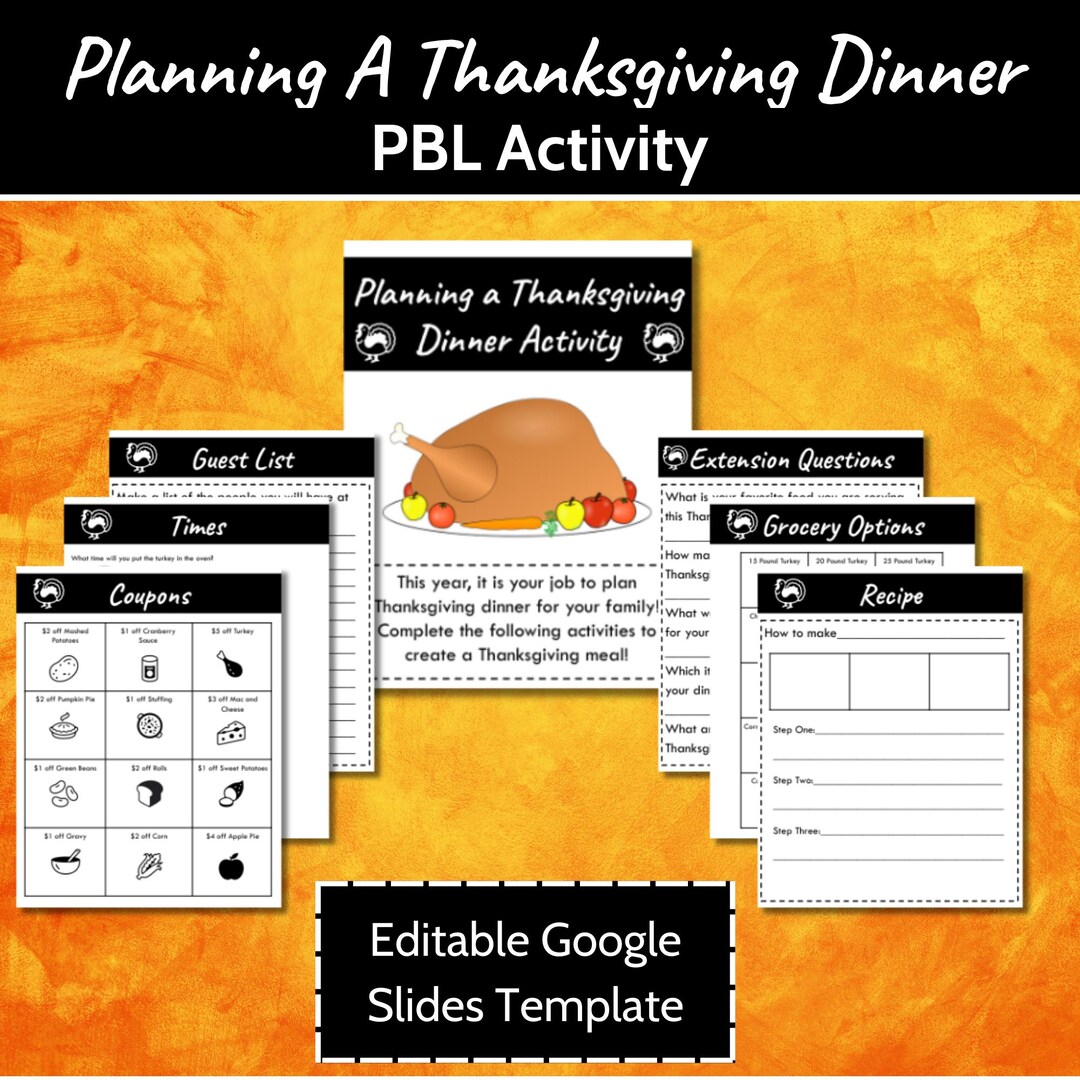 Planning A Thanksgiving Dinner Activity | Project-based Learning ...