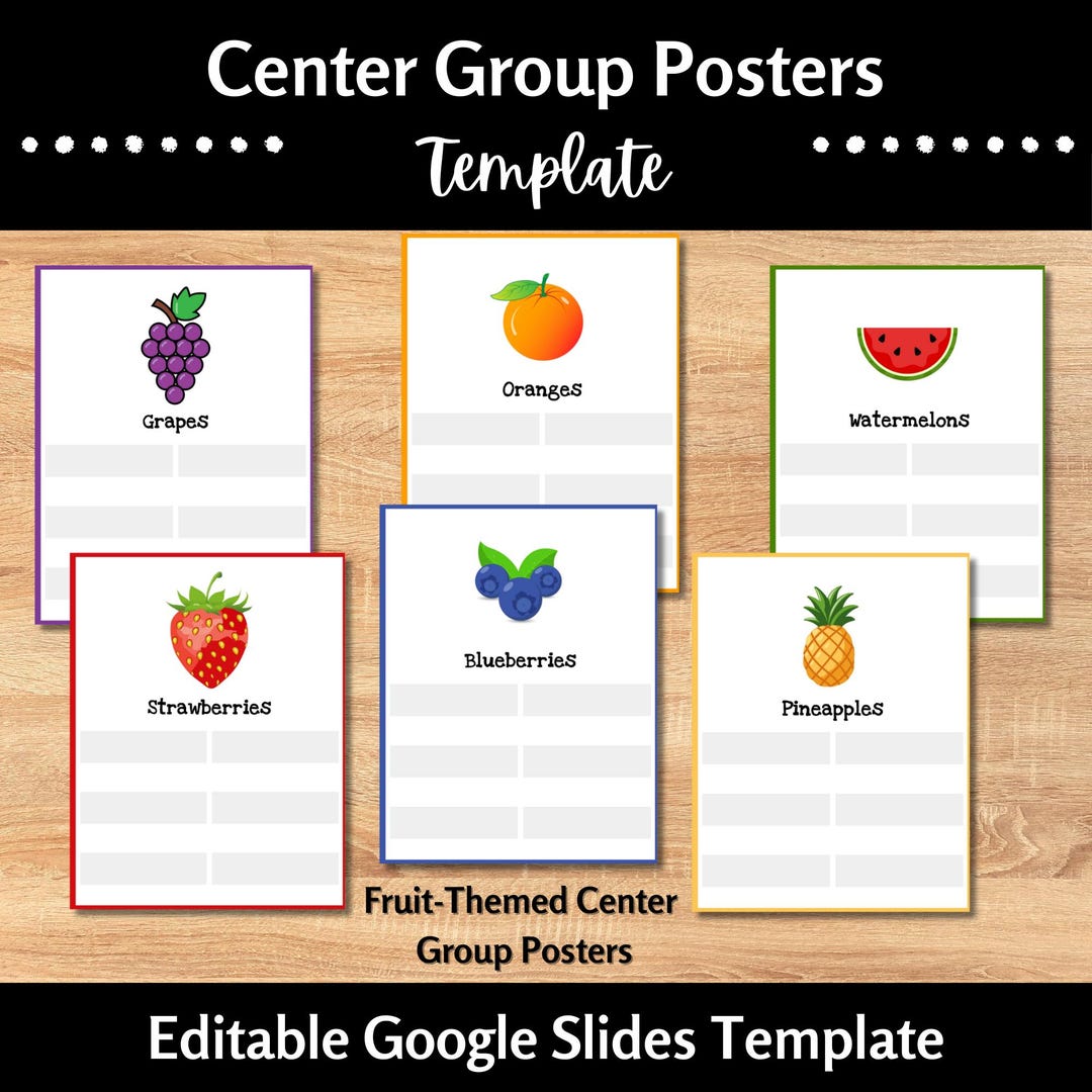 Center Group Posters | Group Organization for Teachers | Fruit-themed ...