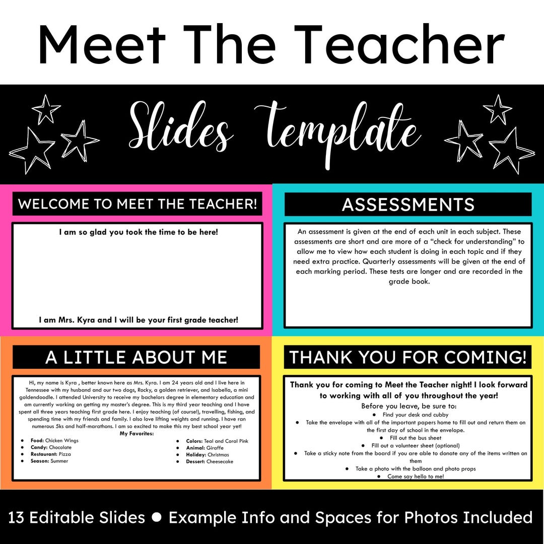 Meet the Teacher Slides Template | Classroom Slides | Editable Slides ...
