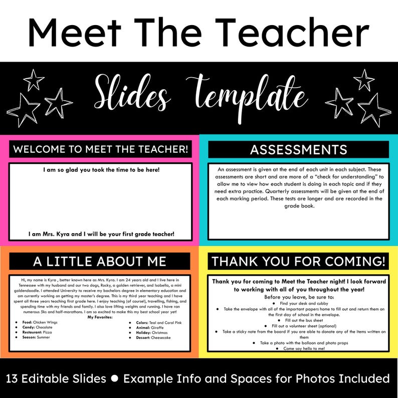 Meet the Teacher Slides Template | Classroom Slides | Editable Slides ...