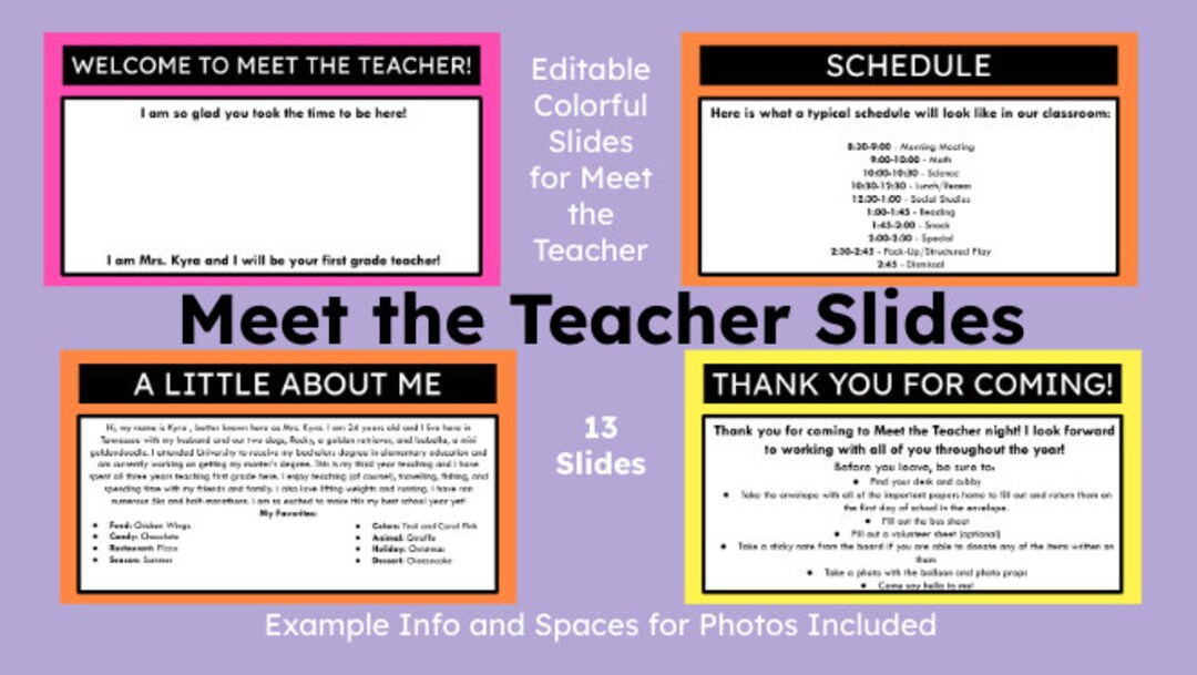 Meet the Teacher Slides Template - Etsy