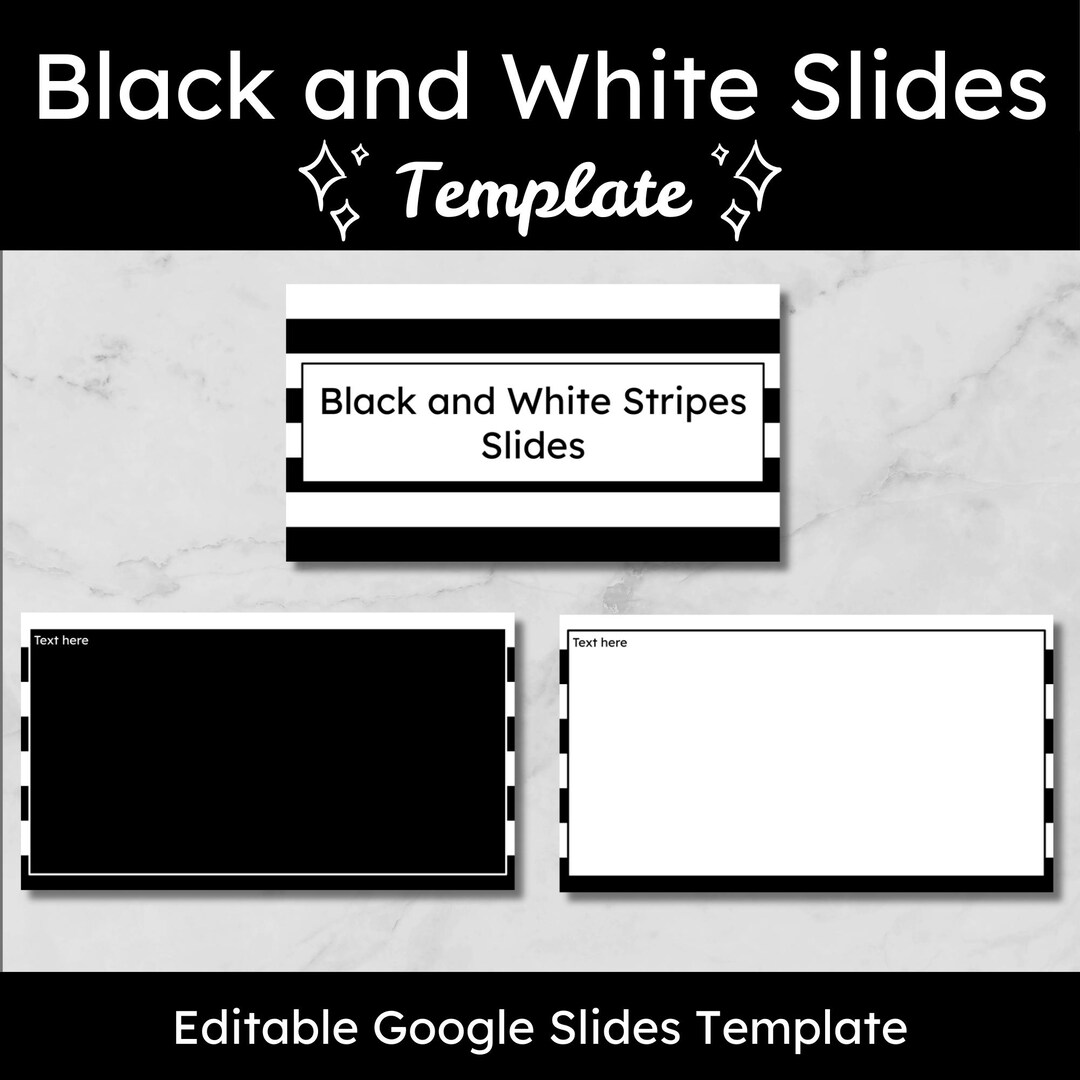 Black and White Stripes Slides Template | Multi-use Slides Template ...
