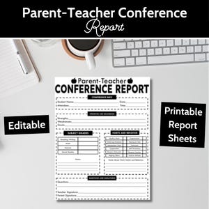 Parent-teacher Conference Report Sheet Template | Editable Printable ...