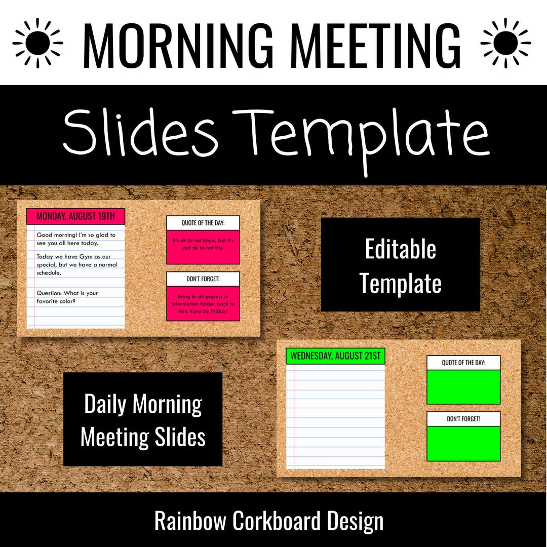 Morning Meeting Slides Template | Classroom Slides for Morning Meeting ...