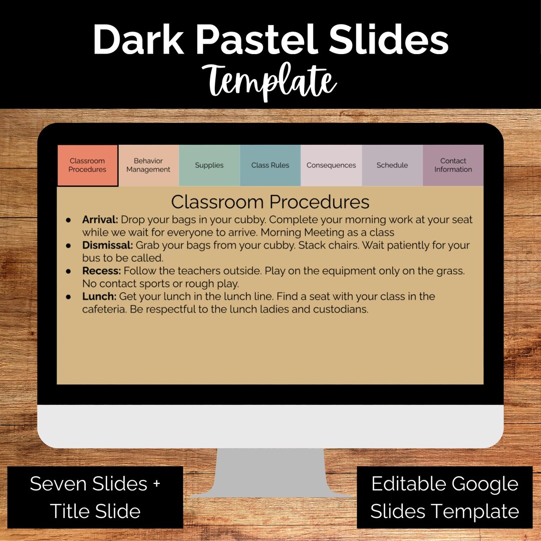 Dark Pastel Slides Template | Multi-use Slides Template | Beige and ...