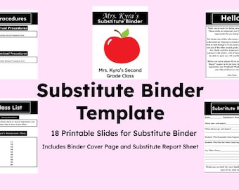 Editable Substitute Binder Template Customized Substitute Materials ...
