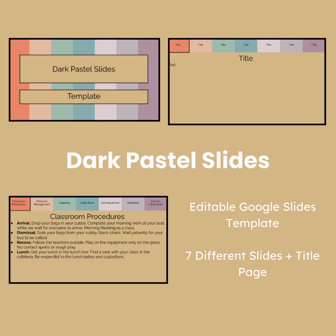 Dark Pastel Slides Template - Etsy