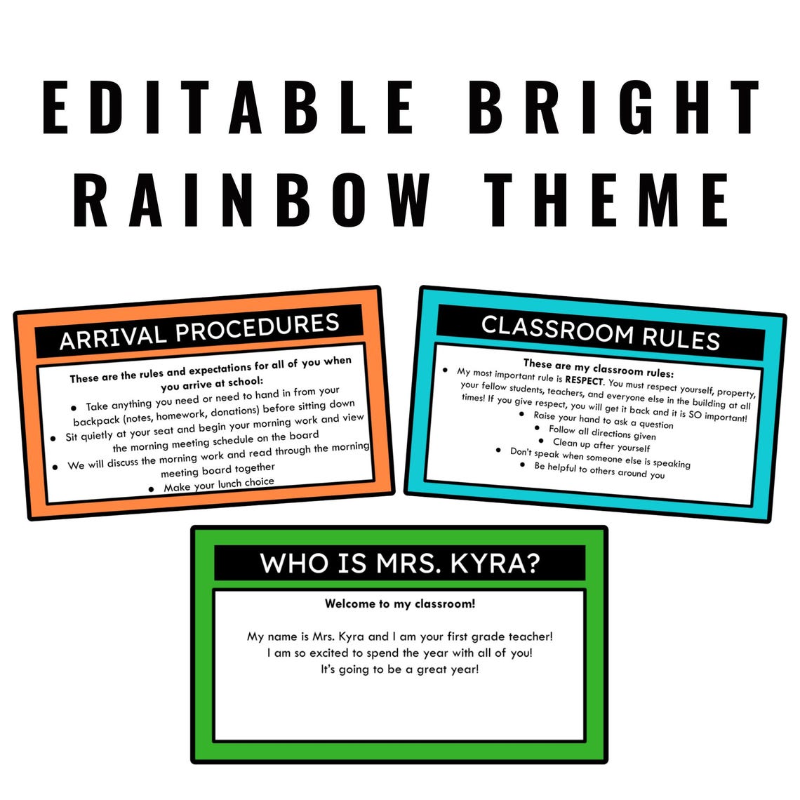 First Day of School Classroom Slides Template | Rainbow-colored Slides ...