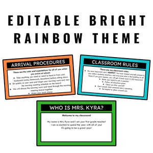First Day of School Classroom Slides Template | Rainbow-colored Slides ...