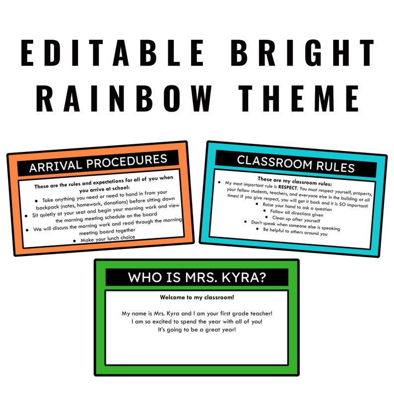 First Day of School Classroom Slides Template | Rainbow-colored Slides ...