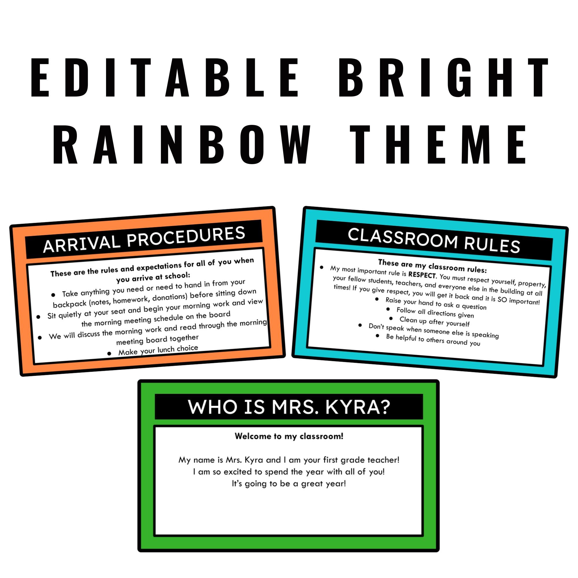 First Day of School Classroom Slides Template | Rainbow-colored Slides ...