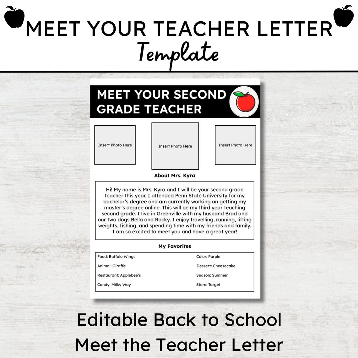 Meet Your Teacher Letter Template | Teacher Letter | About Your Teacher ...