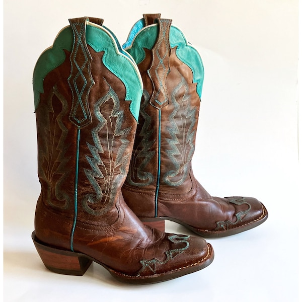 Turquoise Cowboy Boots - Etsy