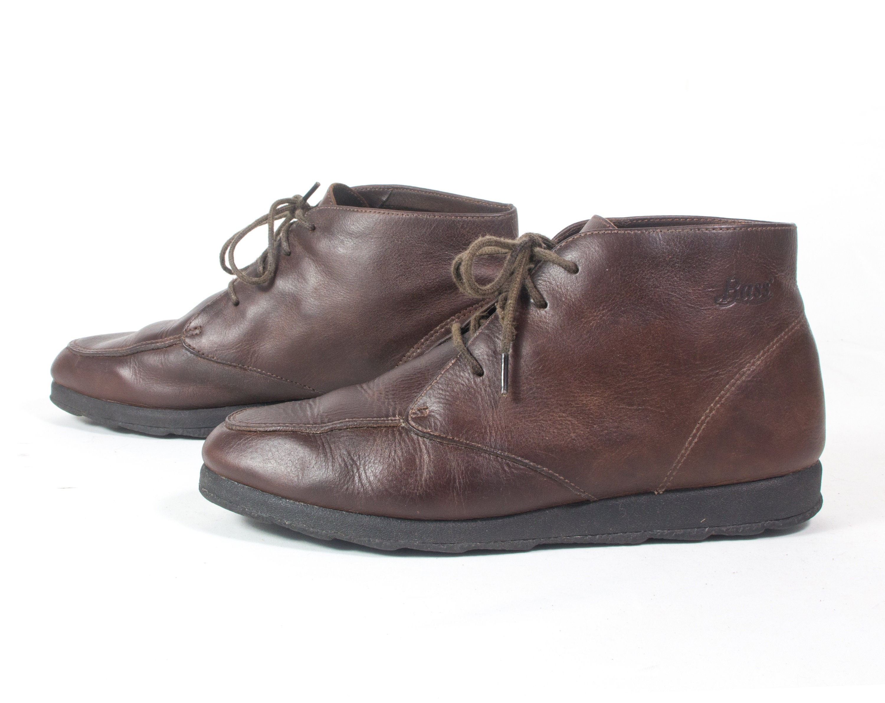 VTG 90's Size 7 Women's Brown Leather Ankle Boots Booties Granny Hiking ...
