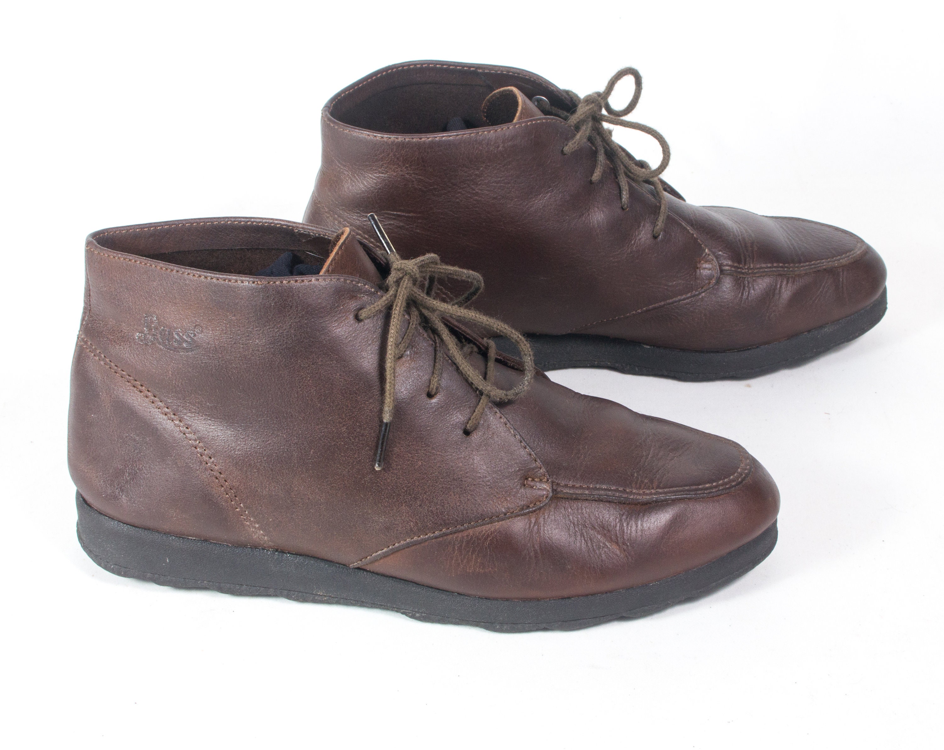 VTG 90's Size 7 Women's Brown Leather Ankle Boots Booties Granny Hiking ...