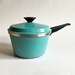 Vintage Mcm Turquoise Blue Aluminum Sauce Pan Pans Pots Kitchenware ...