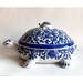 Vintage Blue and White Ceramic Turtle/ Tortoise Covered Dish / Tureen ...