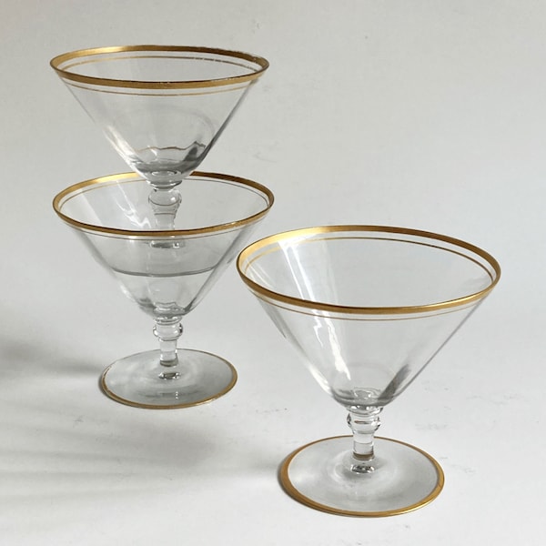 Gold Rimmed Cocktail Glasses - Etsy