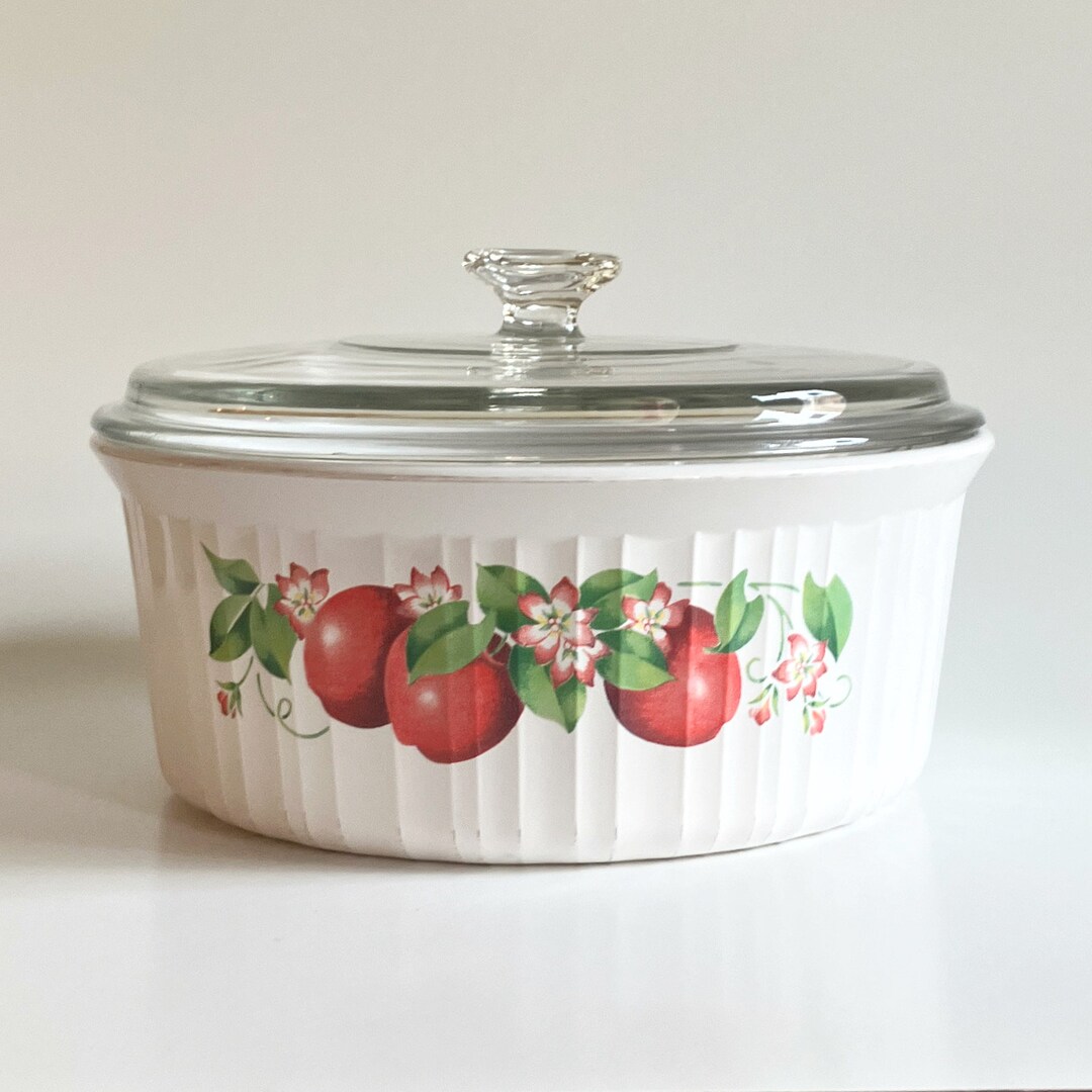 Vintage Corning Ware Corningware Round Apples Casserole Dish - Etsy
