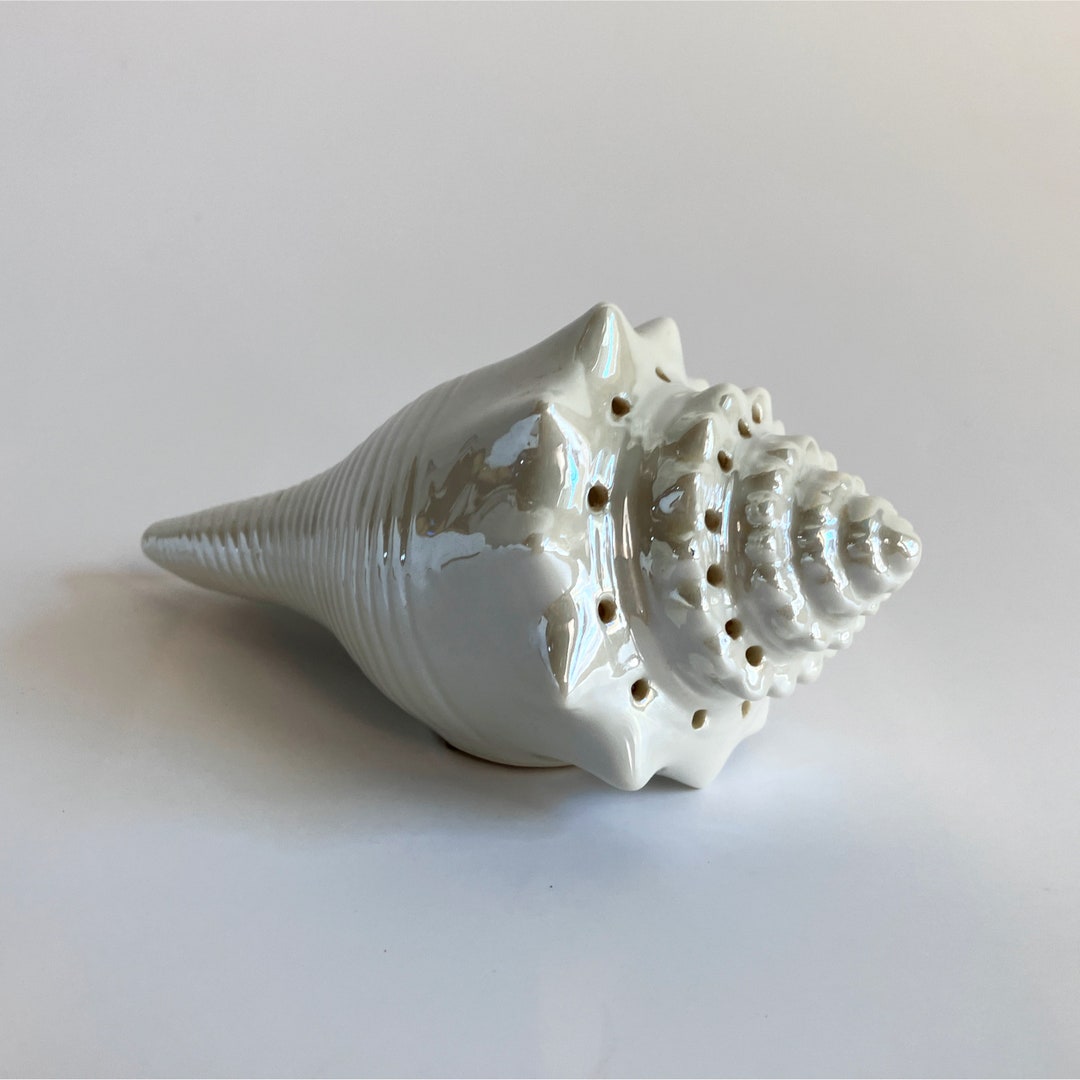 Vintage Pearly Iridescent Ceramic Conch Shell Seashell - Etsy
