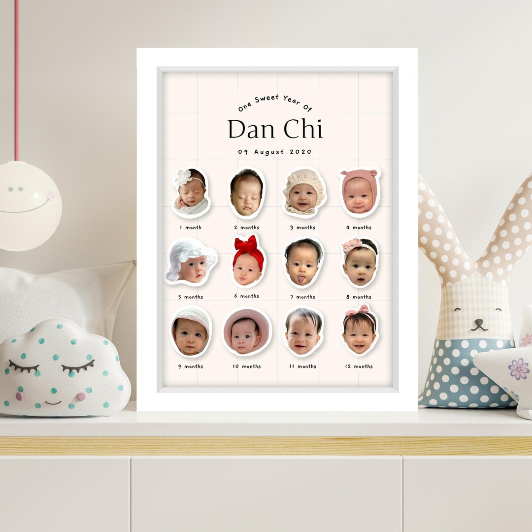 Baby's First Year Frame Photo Frame for Baby, 3D Personalized First ...