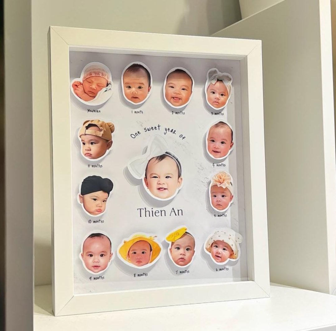 Baby's First Year Personalized Photo Frame, First Birthday Keepsake ...