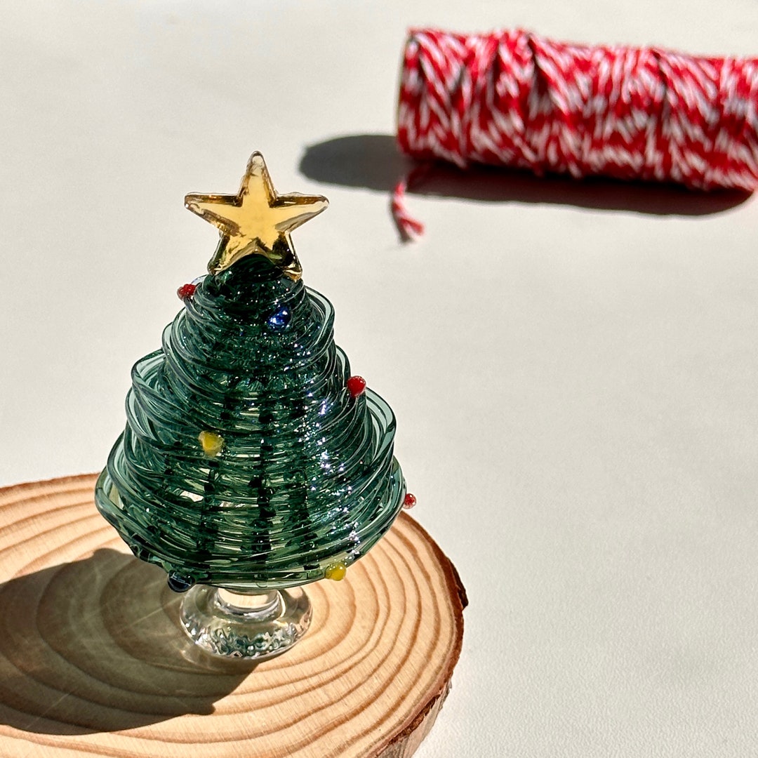 Handmade Glass Christmas Tree Statue, Christmas Sculpture Decoration ...