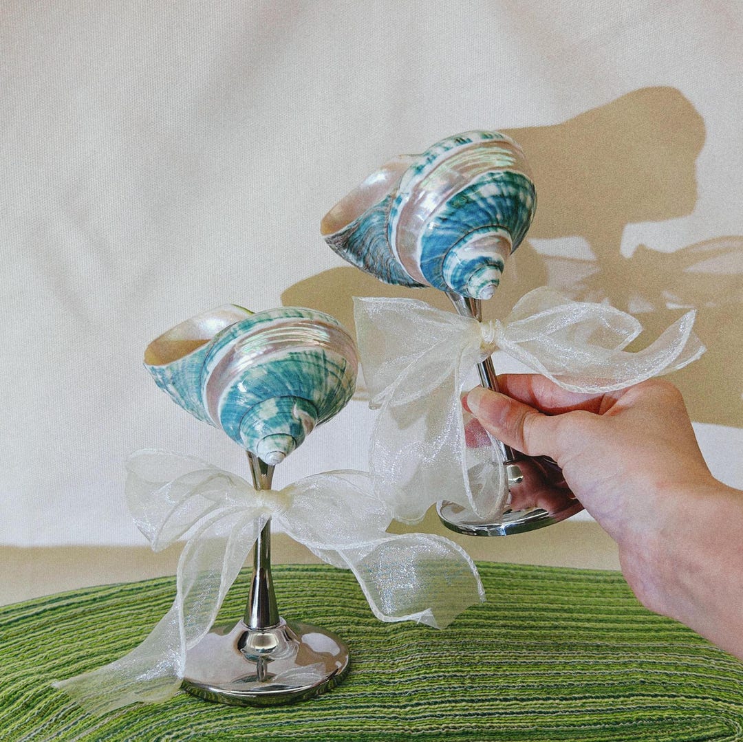 Custom Name Natural Conch Cups, Shell Cups, Martini Glasses, Beach ...