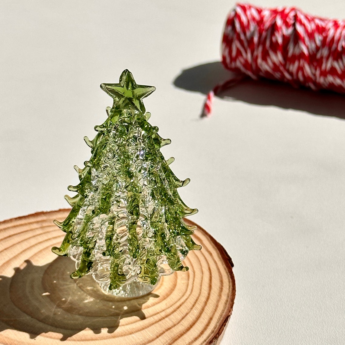Handmade Glass Christmas Tree Statue, Christmas Sculpture Decoration ...