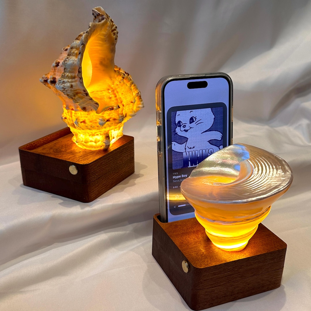 Handmade Retro Conch Shell Speakers,wooden Phone Holders,bridesmaid ...