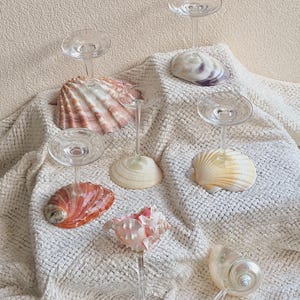 Seashell Wine Glasses, Shell Martini Glasses, Wedding Bridesmaid Gift ...