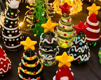 Handmade Glass Christmas Tree Statue, Christmas Sculpture Decoration ...