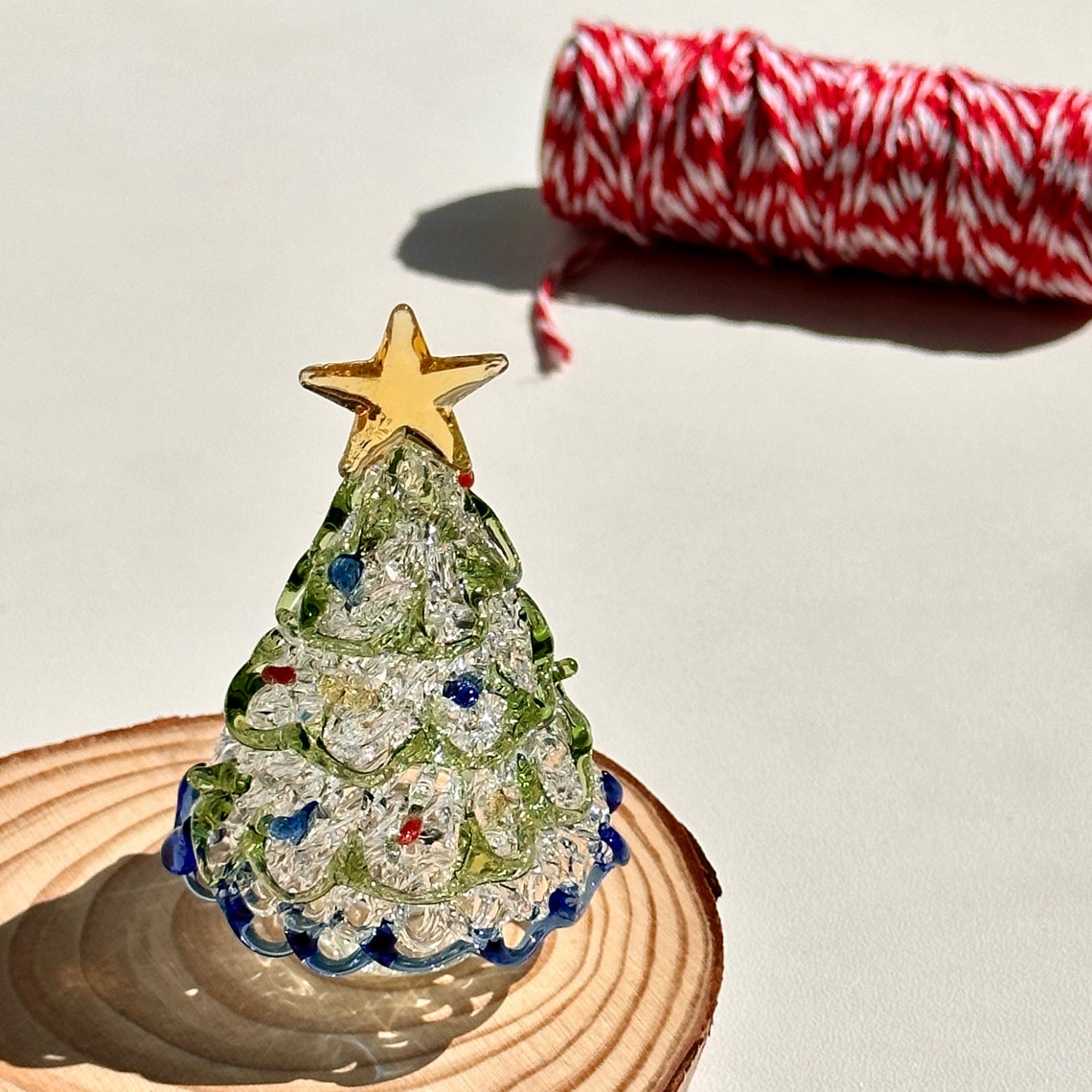 Handmade Glass Christmas Tree Statue, Christmas Sculpture Decoration ...