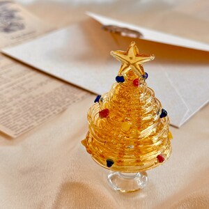 Handmade Glass Christmas Tree Statue, Green Glass Tree Decoration ...