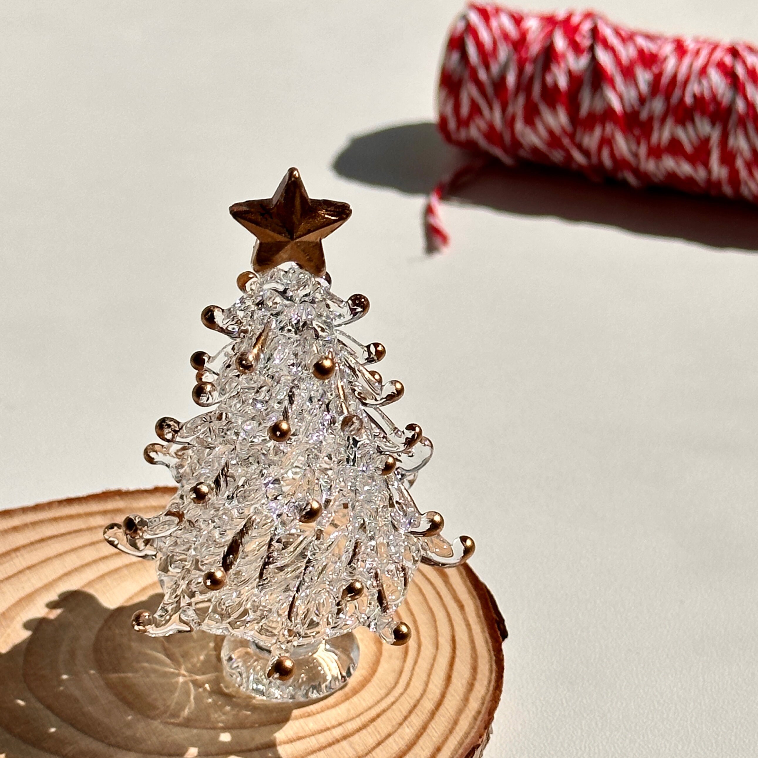 Handmade Glass Christmas Tree Statue, Christmas Sculpture Decoration ...