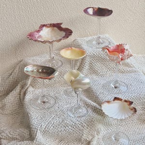 Seashell Wine Glasses, Shell Martini Glasses, Wedding Bridesmaid Gift ...