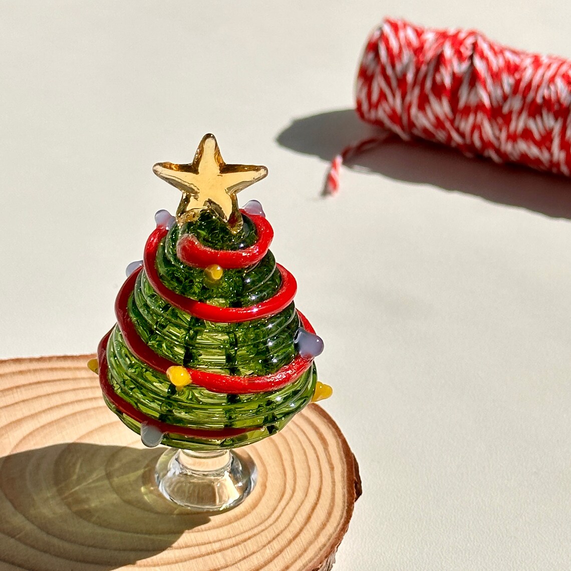 Handmade Glass Christmas Tree Statue, Christmas Sculpture Decoration ...