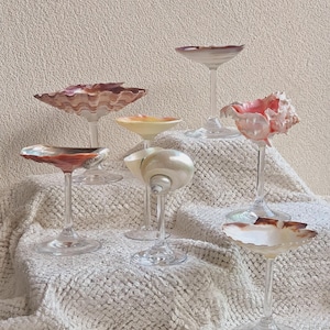 Seashell Wine Glasses, Shell Martini Glasses, Wedding Bridesmaid Gift ...