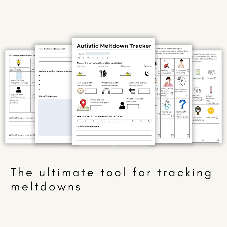 Autistic Meltdown Tracker | Neurodivergent, ASD, Autism | Digital ...