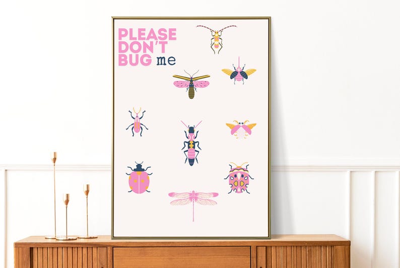 Digital Print, Bug, Art, Minimal, Download, Poster, Living Room, Dorm ...