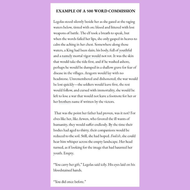 Custom Writing Commission / Fanfiction Commission [digital] - Etsy