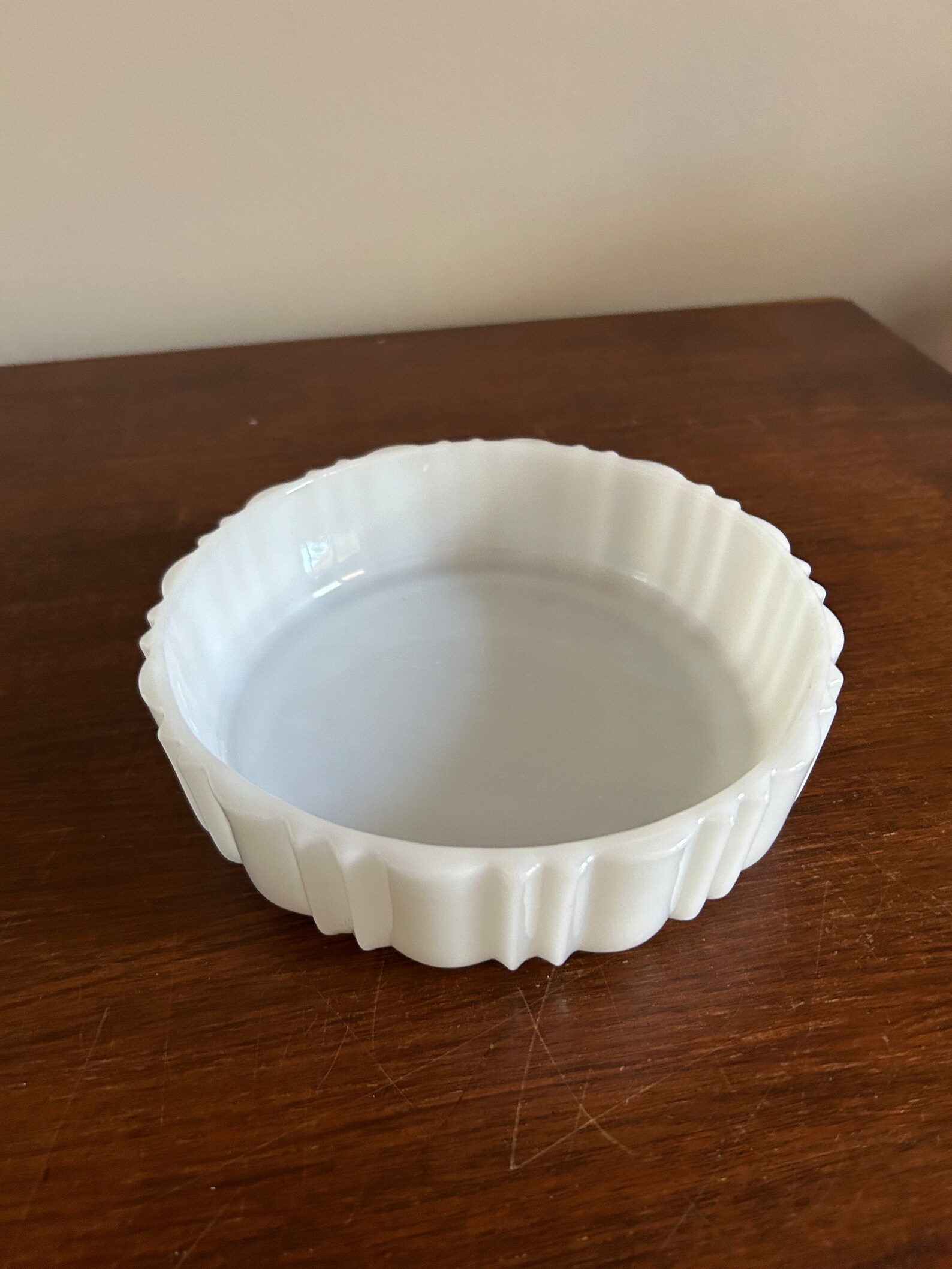 Small Milk Glass Bowl With Patterned Bottom - Etsy