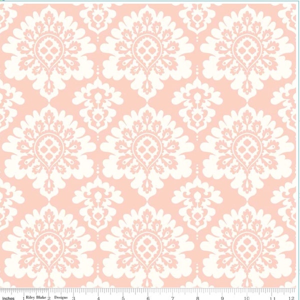 Pink Damask Fabric - Etsy