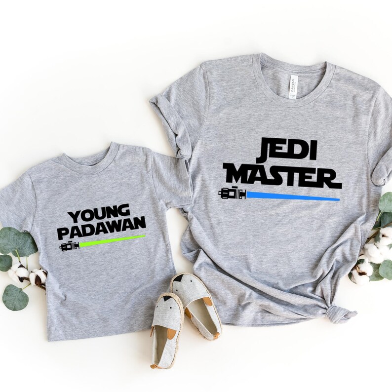 Dad and Kids Jedi Master Young Padawan Matching Shirts,matching Funny ...
