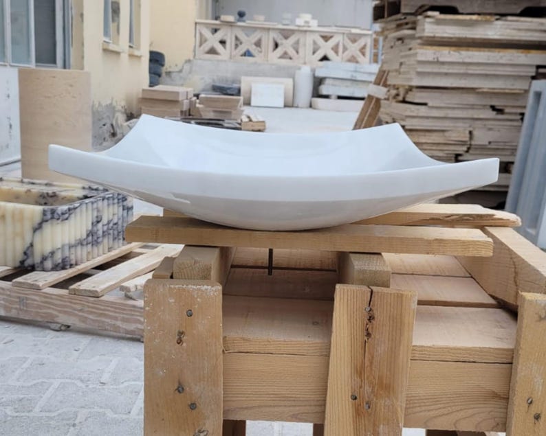 Hand Carved Carrara Marble Sink: Countertop - Etsy