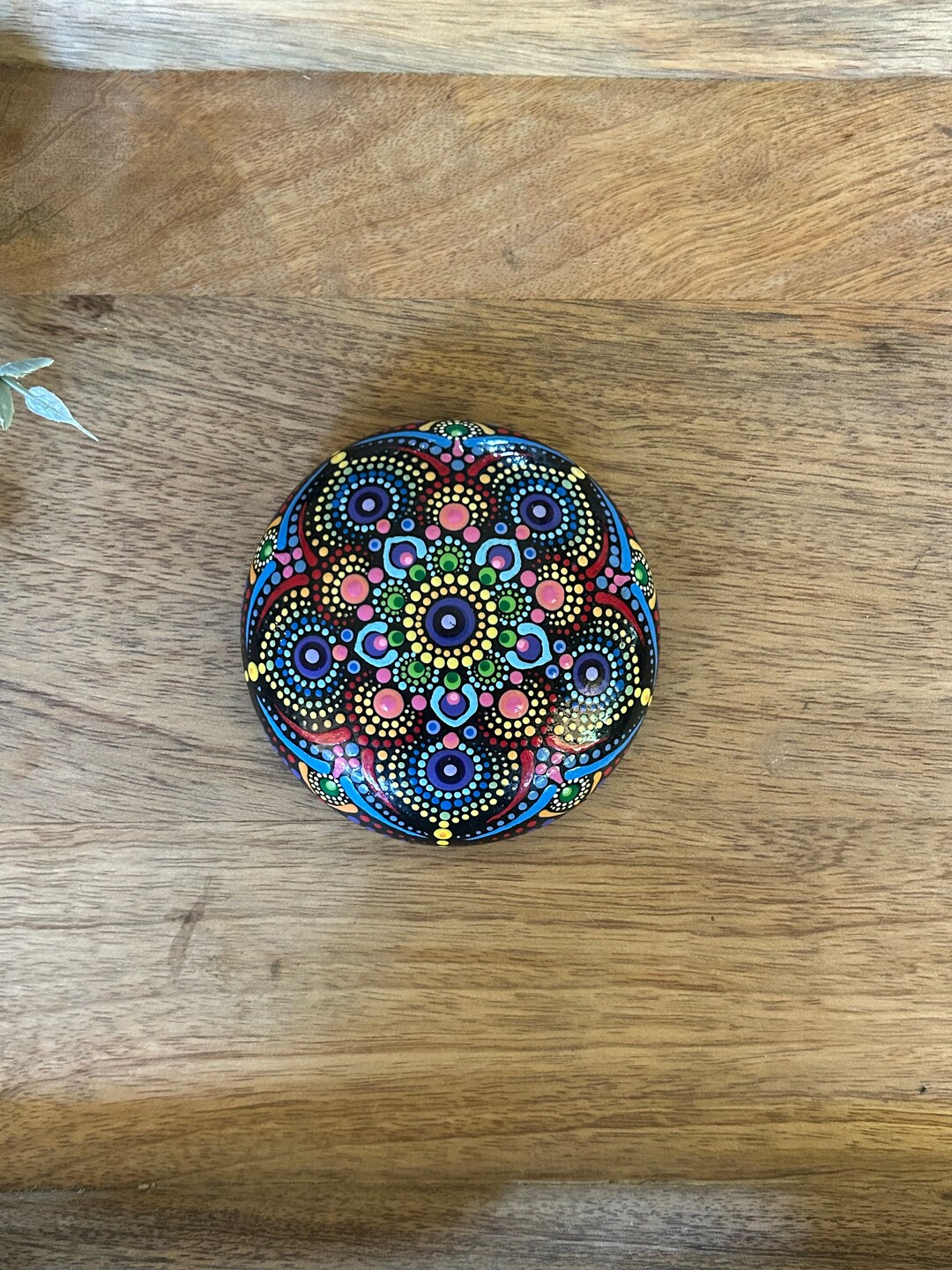Mandala Pointillism Hand-painted Stone - Etsy