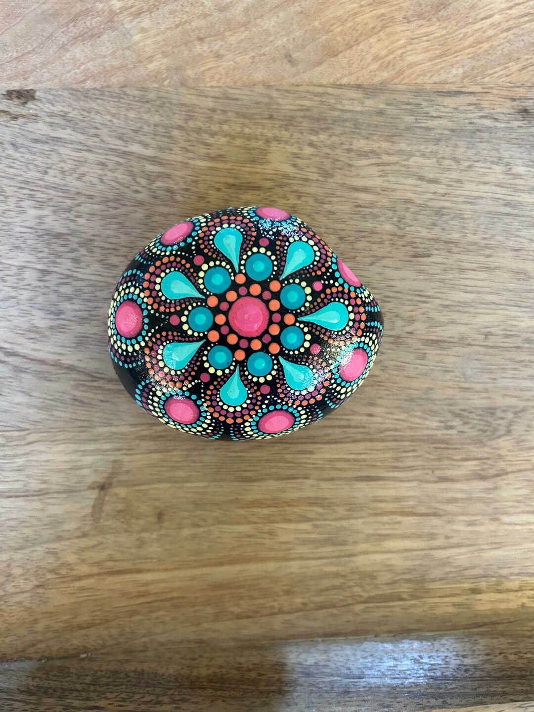 Mandala Pointillism Hand-painted Stone - Etsy